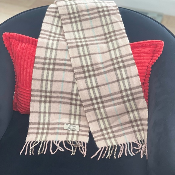 Burberry | Accessories | Burberry Light Pale Pink And Brown Checkered ...